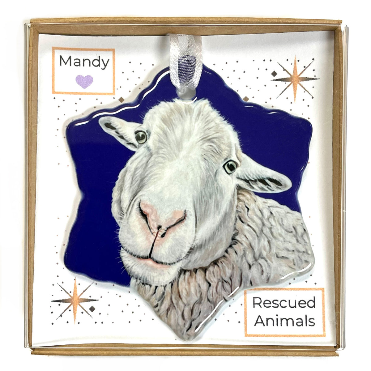 Sheep Porcelain Holiday Ornament – Mandy – Woollybear Travels